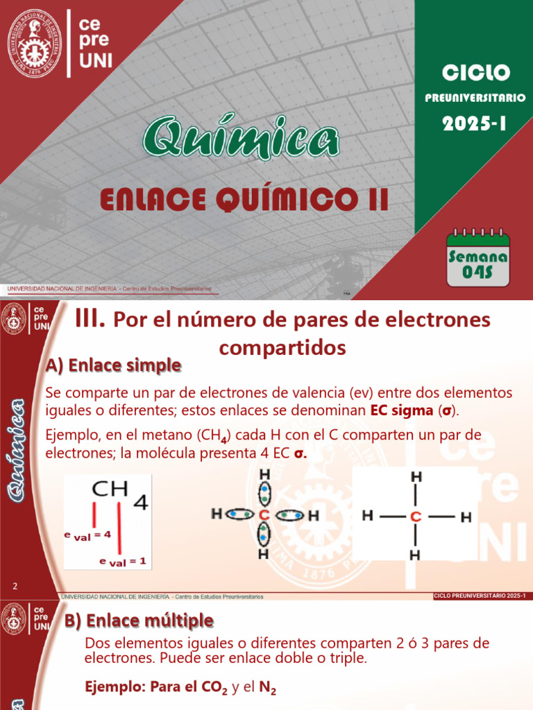 Tipos de Enlaces Químicos en Moleculas | PDF | Enlace químico | Enlace ...