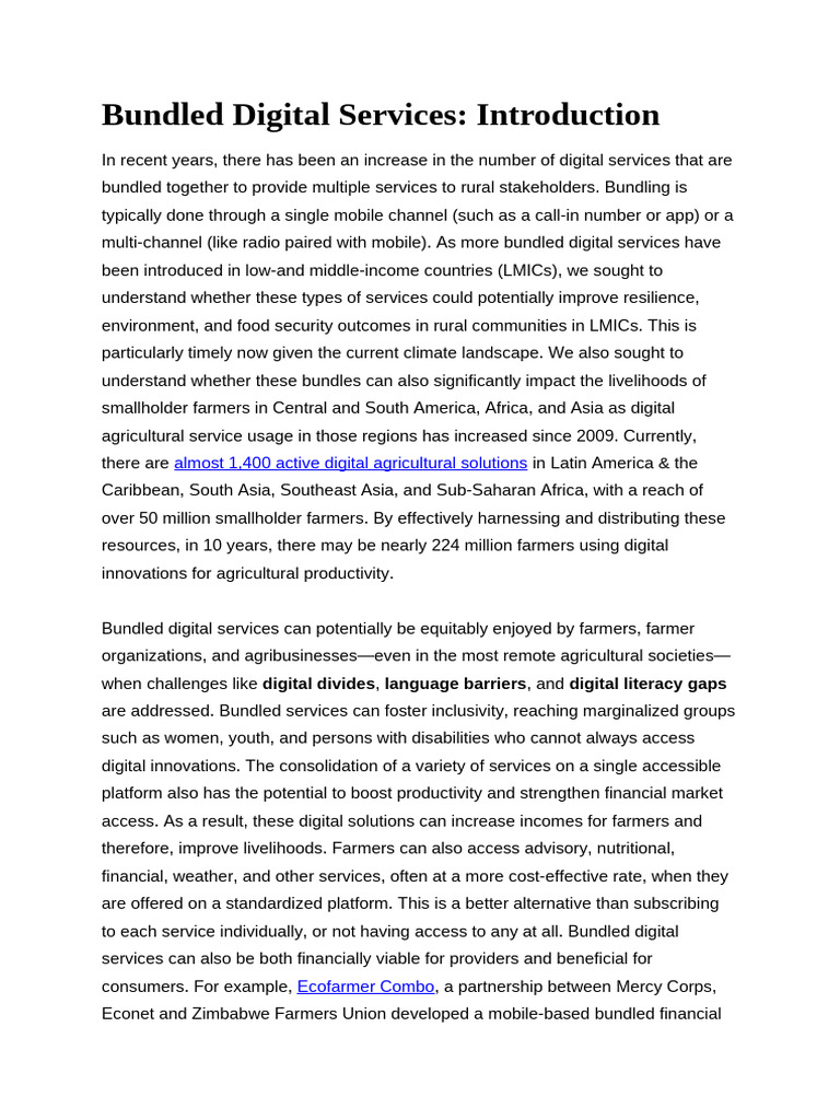 Bundled Digital Services | PDF