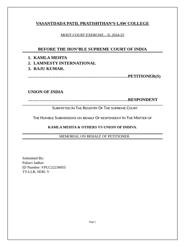 Moot Court - 1 Page | PDF