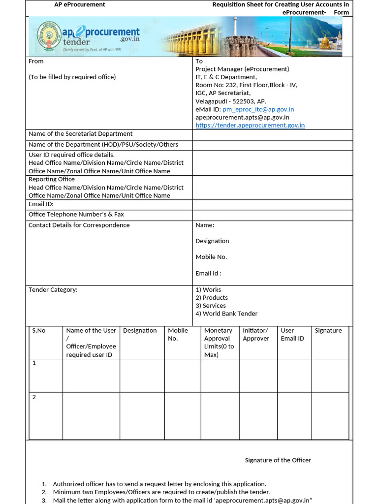 AP Eprocurement - User Creation | PDF