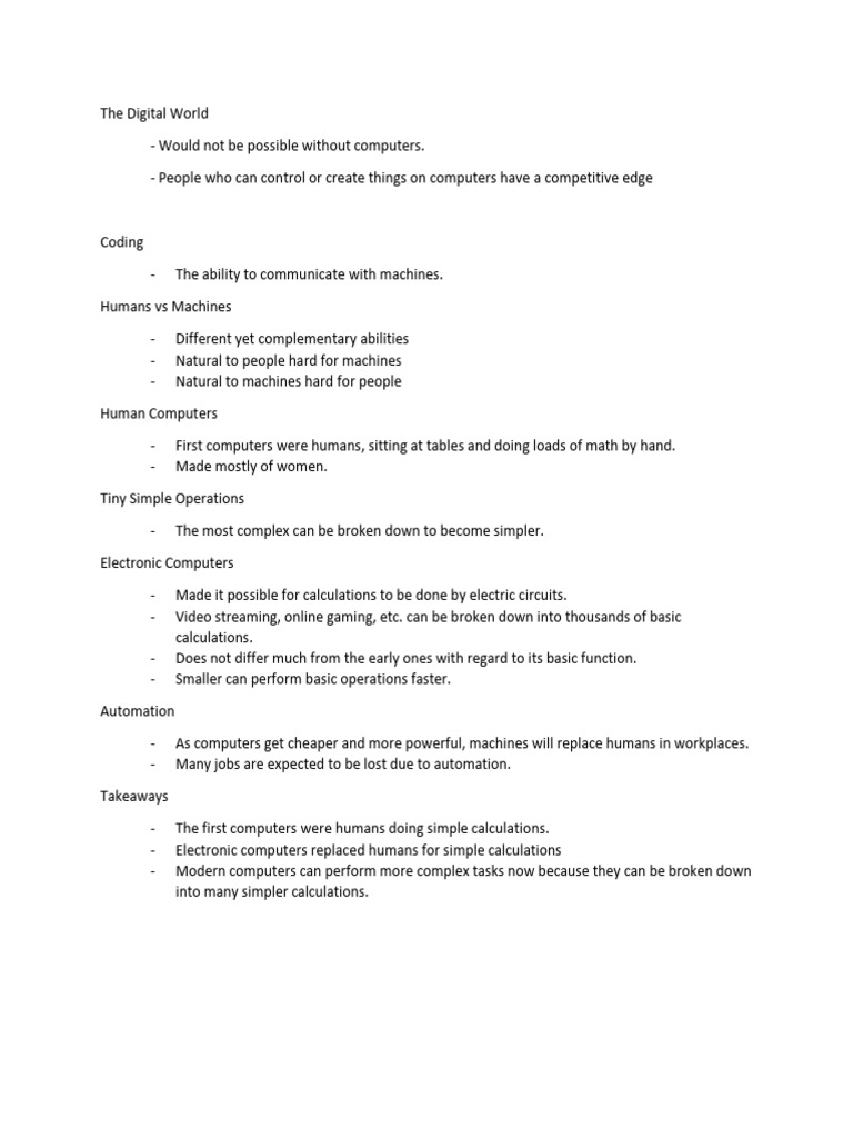Human Vs Machine Notes | PDF