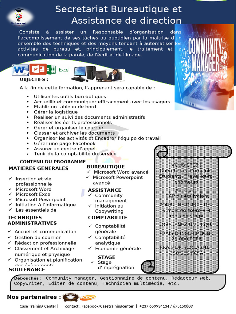 Fiche - Synoptique - Secretariat Bureautique Et Assistante de Direction | PDF