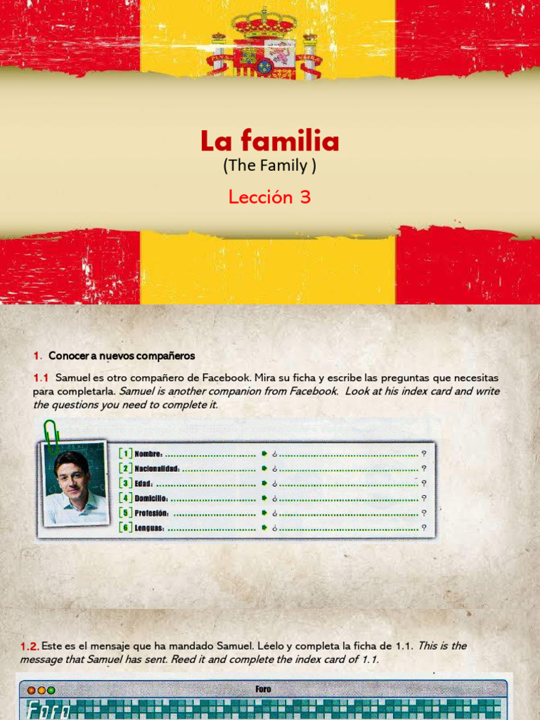 Lección 3 La Familia | PDF
