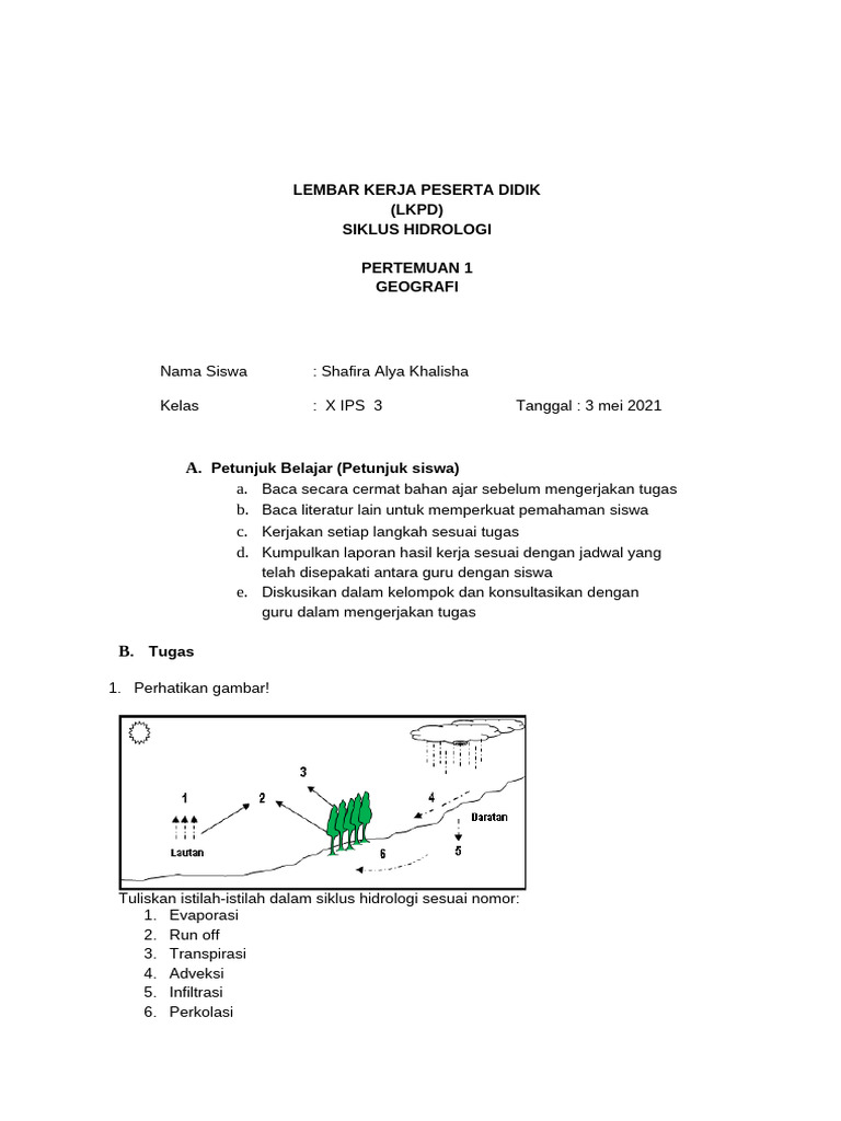 LKPD Siklus Hidrologi | PDF