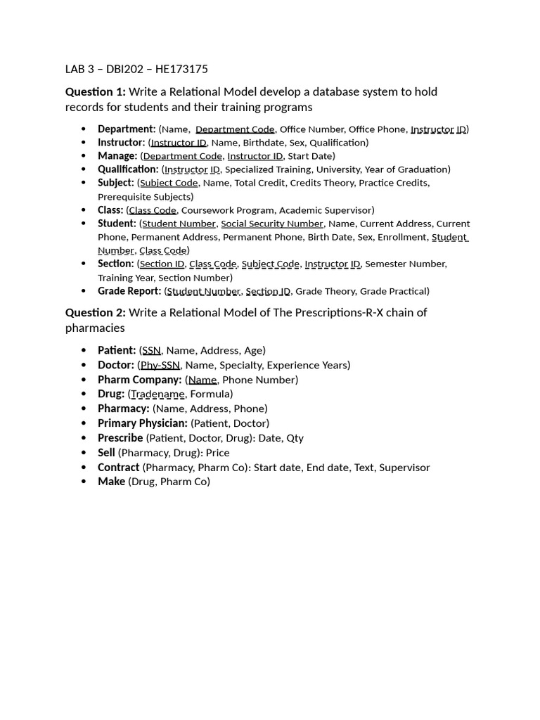 HE173175 DBI202 Lab3 | PDF