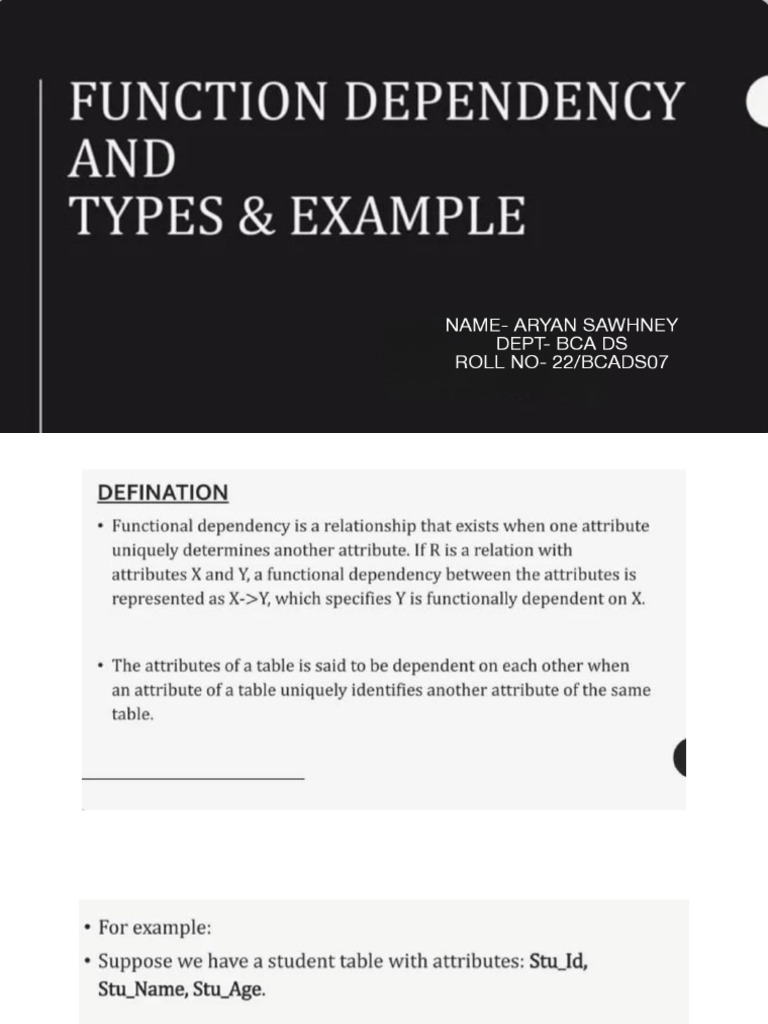 Functional Dependency With Examples | PDF