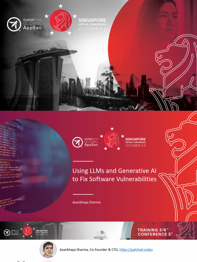 Using LLMs and Generative AI To Fix Software Vulnerabilities | PDF