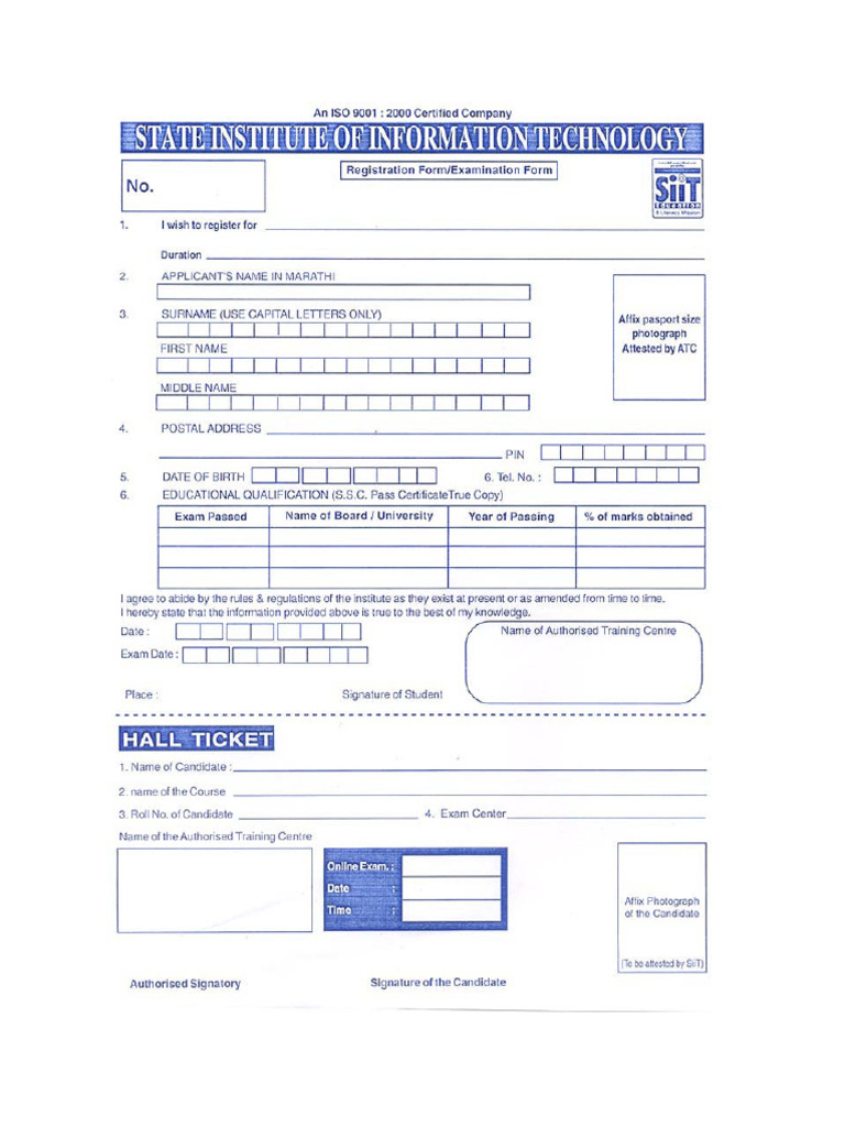 Admission Form Siit Education | PDF