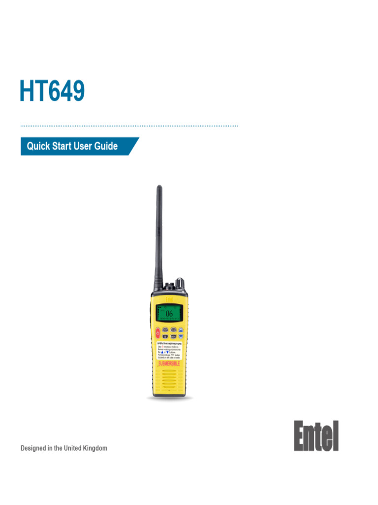 306-VHFprtGM Entel HT649 QuickRef Manual 30-11-2018 | PDF