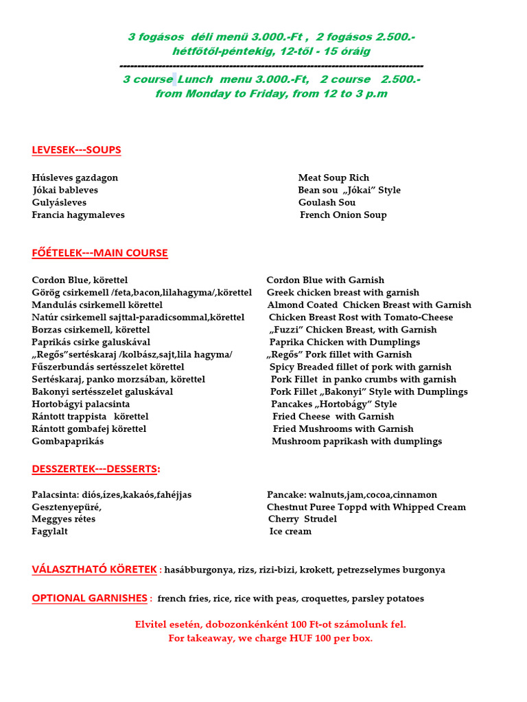 3 Fogasos Menu PDF Uj | PDF