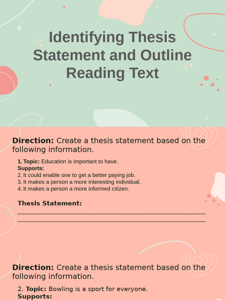 Lesson Outline and Thesis Statement | PDF