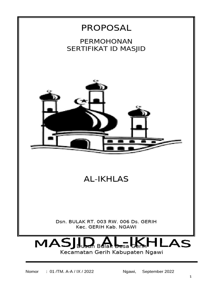 Contoh Propsal ID Masjid-Mushalla | PDF