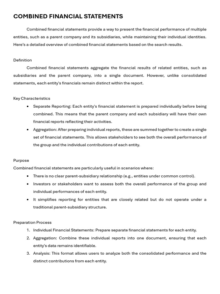 COMBINED FINANCIAL STATEMENTS | PDF