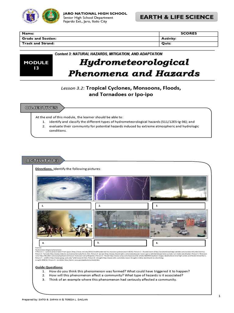 Module 13 Hydrometeorological Hazards | PDF | Flood | Tropical Cyclones
