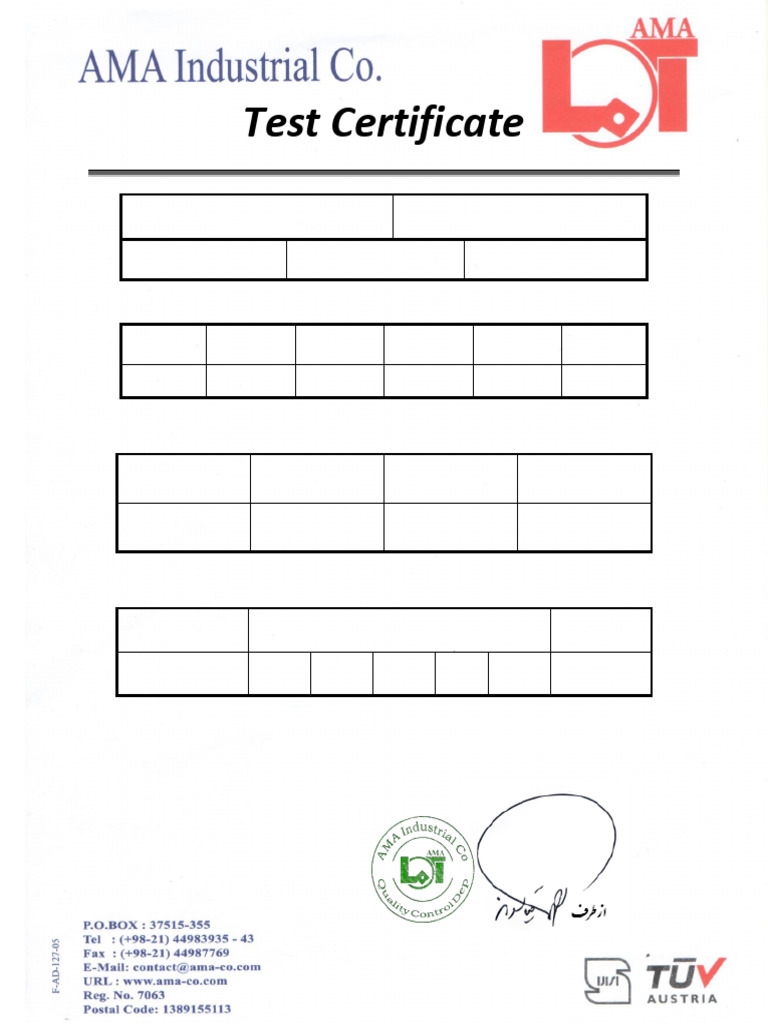 Test Certificate: All Weld Metal Analysis (% WT) | PDF