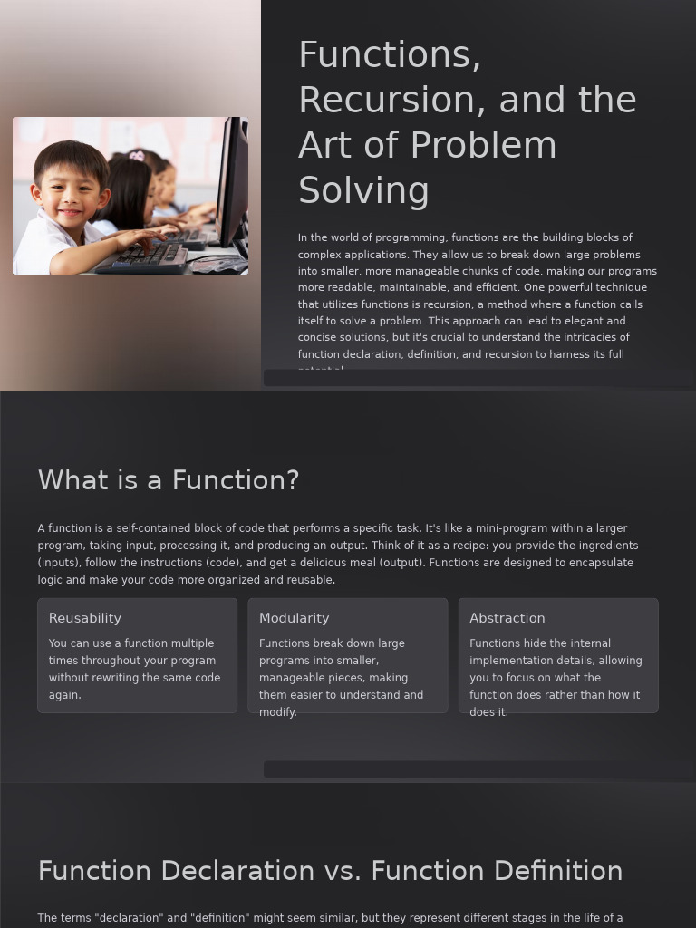 Functions Recursion and The Art of Problem Solving | PDF