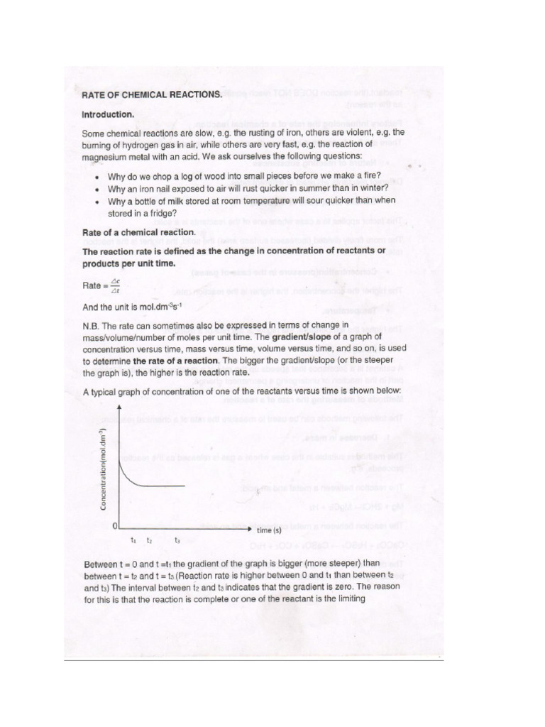 Rates of chemical reactions | PDF