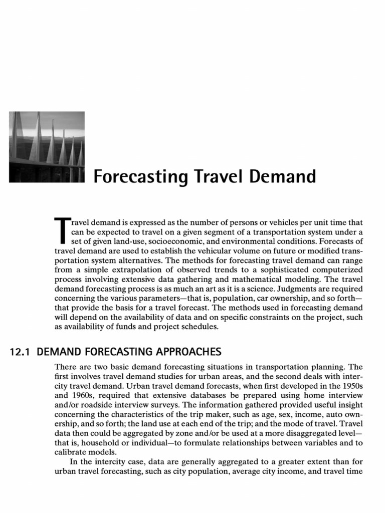 Forecast Travel Demand | PDF