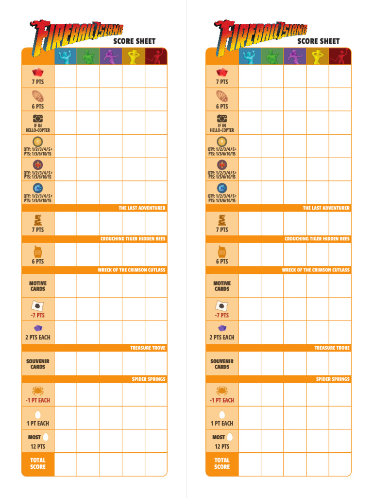 FBI Score Sheet v2 | PDF