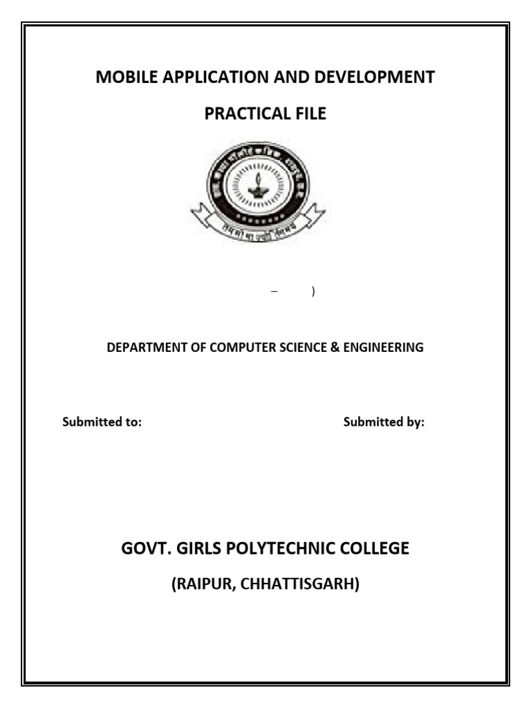 Mobile Application and Development Practical File: (Raipur, Chhattisgarh) | PDF