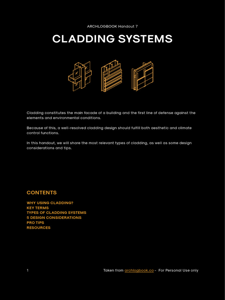 Handout 7 - Cladding Systems | PDF