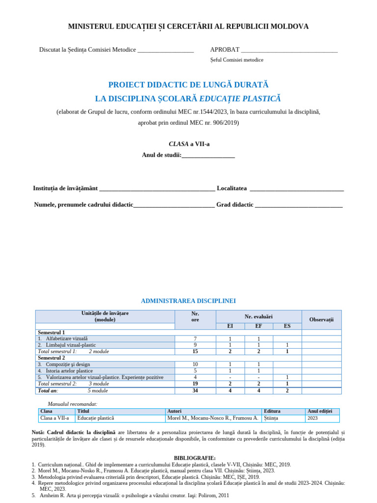 PDL Educatie Plastica Clasa 7. Red | PDF