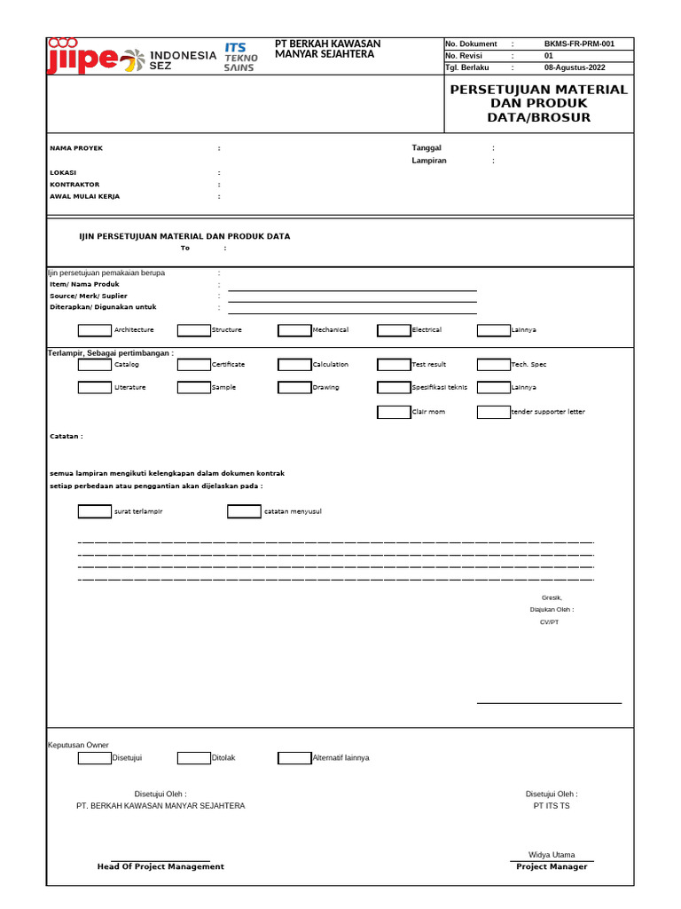 Form Aproval Material | PDF