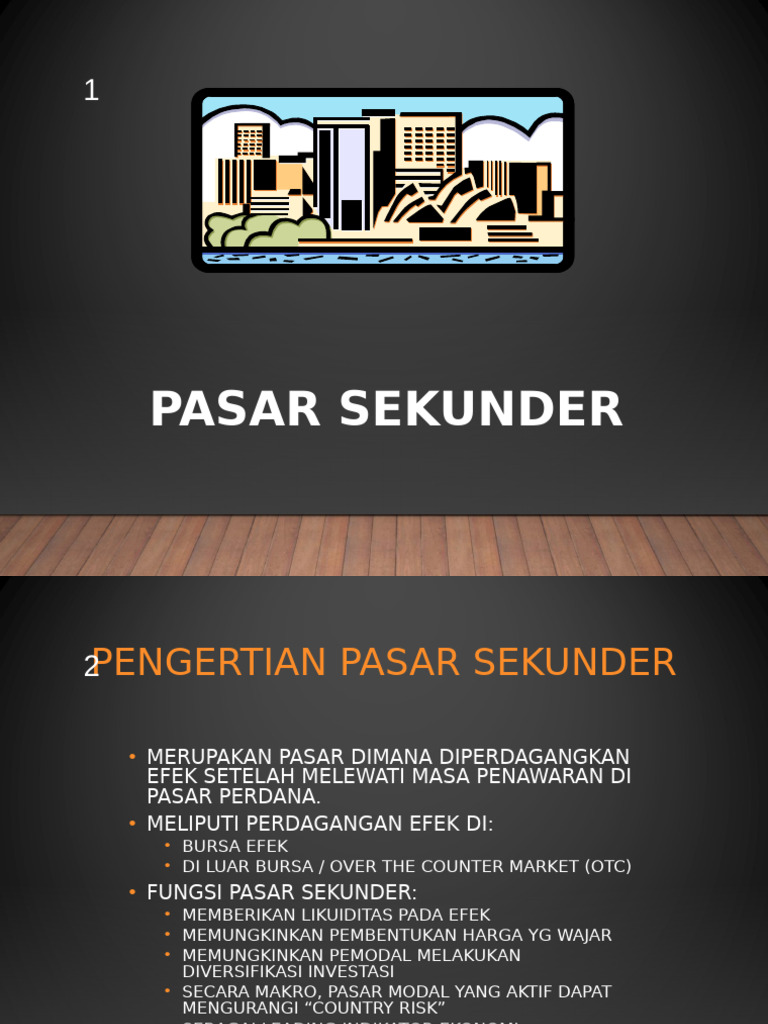 Pasar Sekunder | PDF