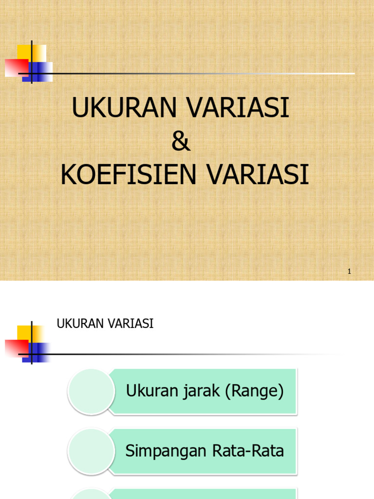 Ukuran Variasi Dan Koefisien Variasi | PDF