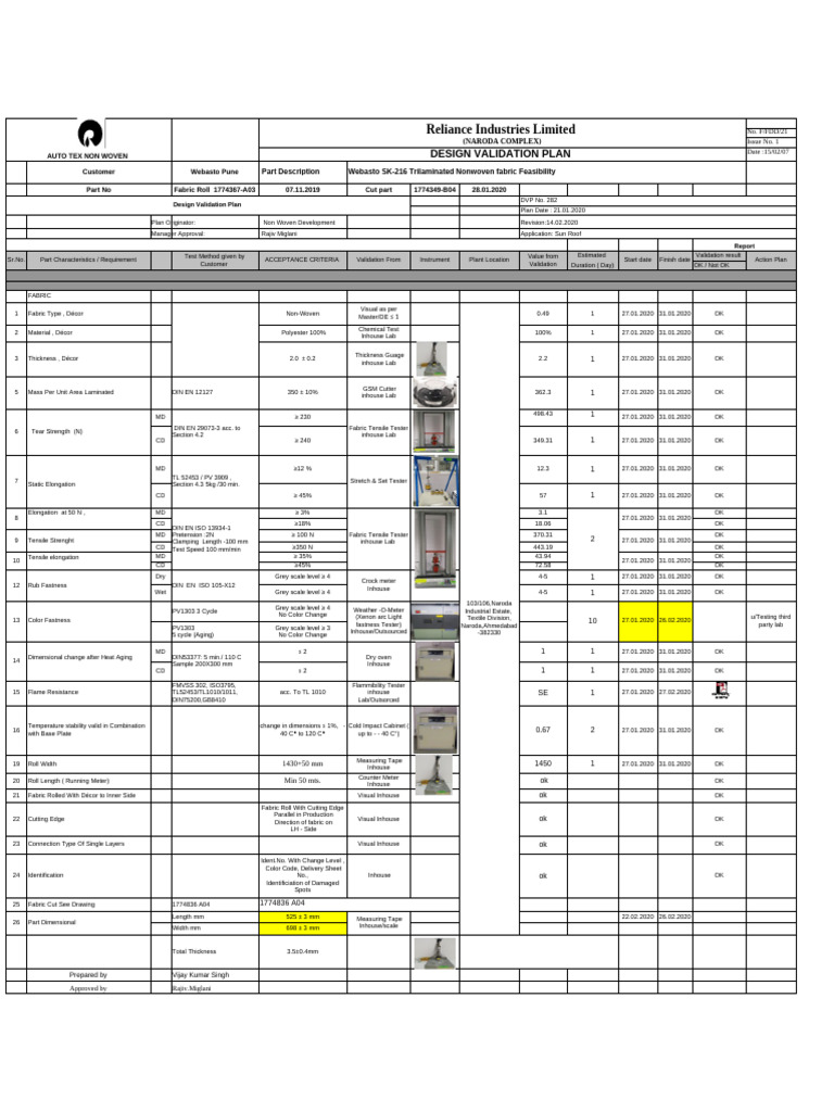 Reliance DVP SK216 Trilaminated 2020 | PDF
