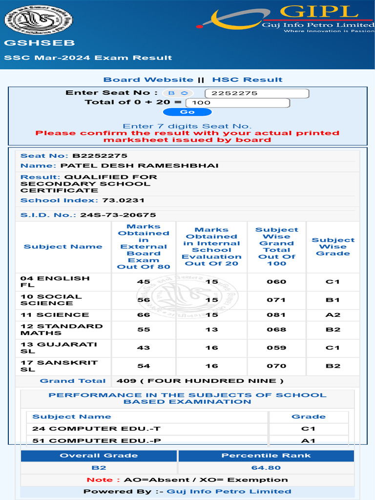 GS & HSEB SSC Mar-2024 Exam Results Powered by GIPL | PDF