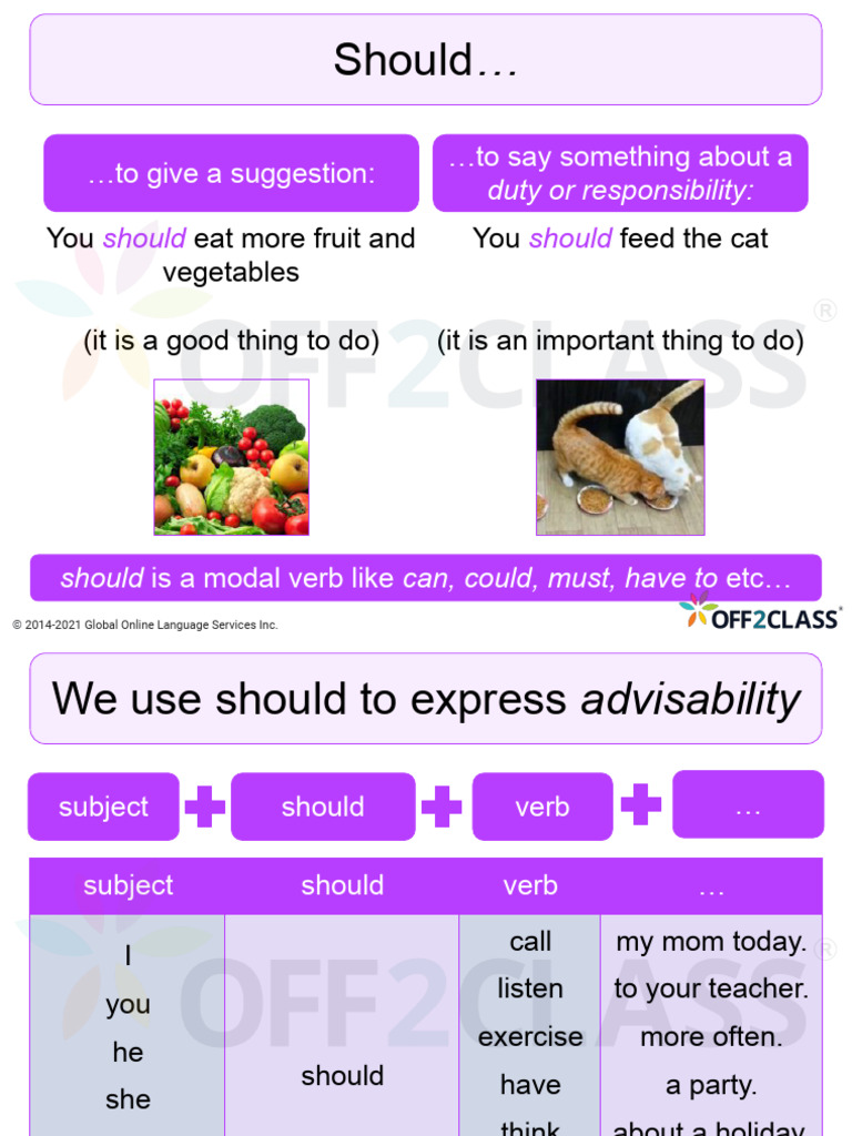 Modal Verbs - Should | PDF