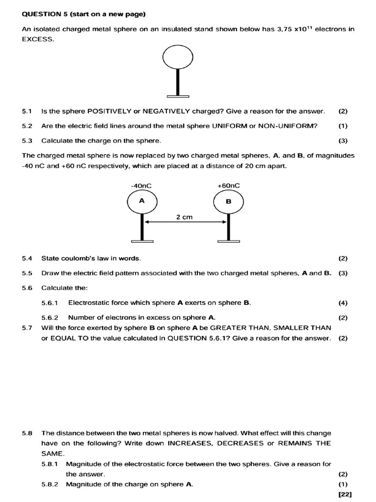 Electrostatics Practice Questions | PDF