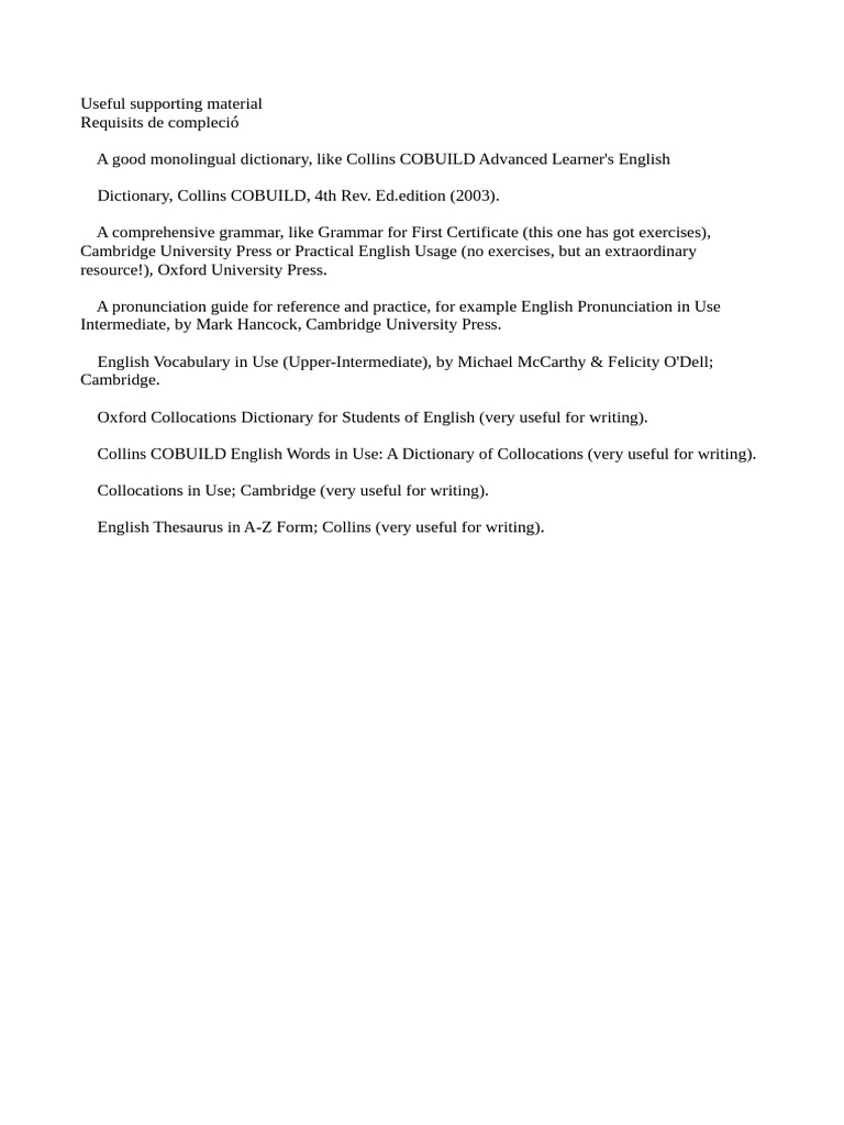 Useful supporting material | PDF