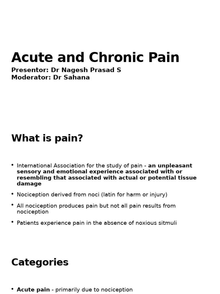 Acute and Chronic Pain | PDF