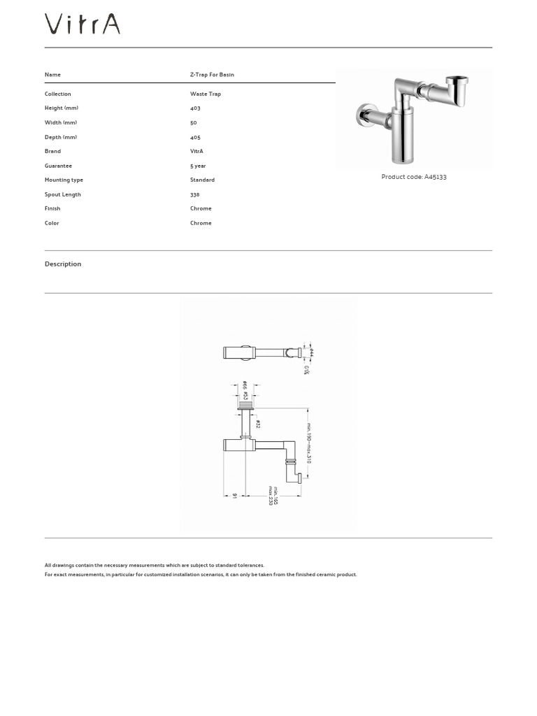 Name Z-Trap For Basin: Description | PDF