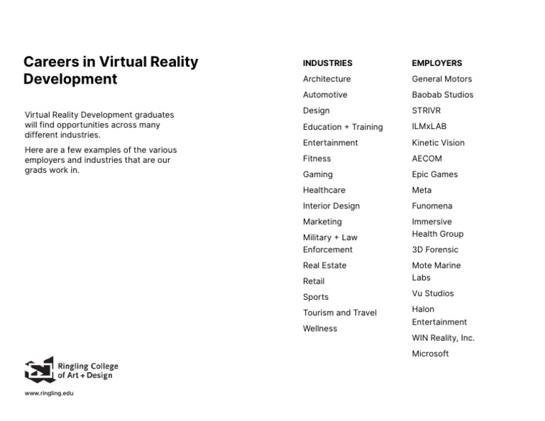 Careers in Virtual Reality | PDF