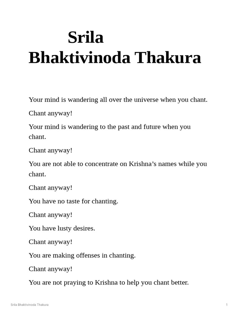 Srila Bhaktivinoda Thakura | PDF