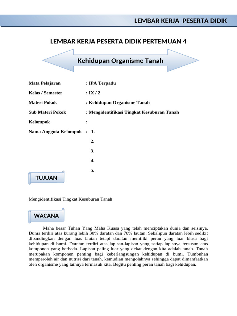 LTPD KD 3.8 TM 4 (Soal) | PDF