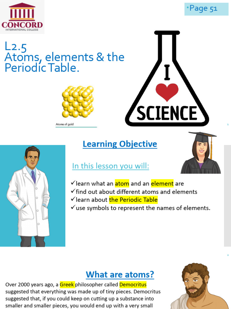 2.5 - Atoms, Elements & the Periodic Table - PDF | PDF