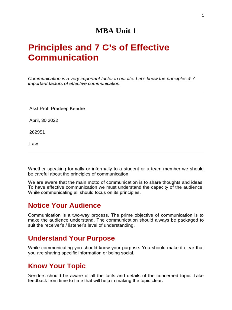 MBA Unit 1 | PDF