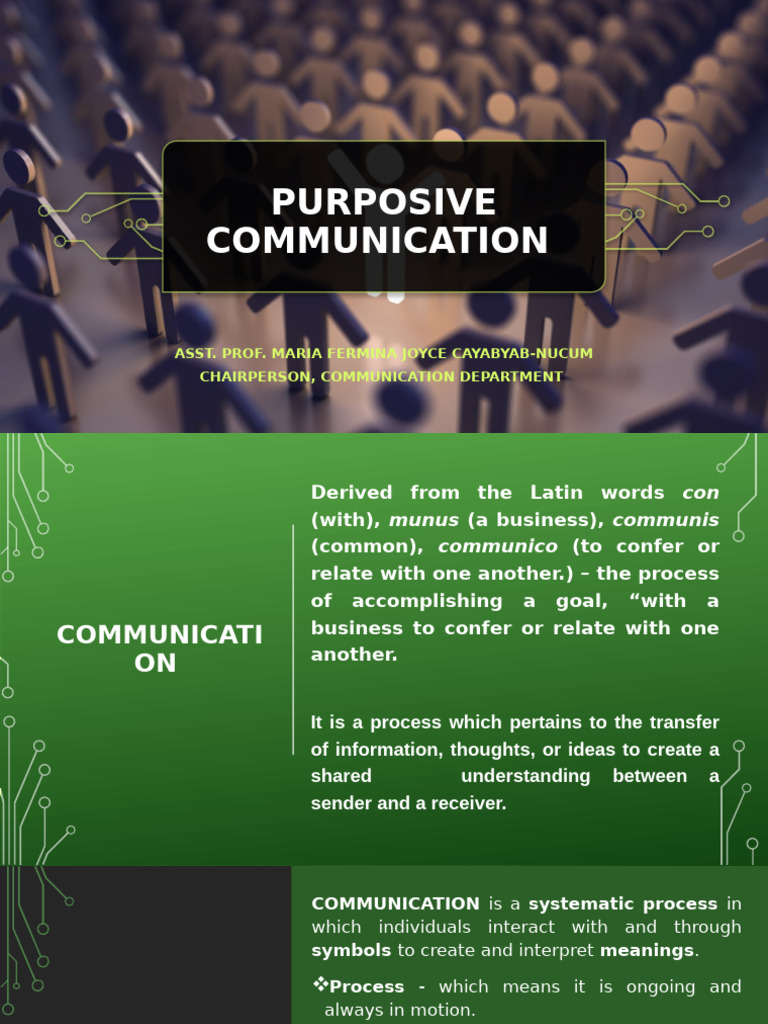 Purposive Communication Chapter 1 | PDF