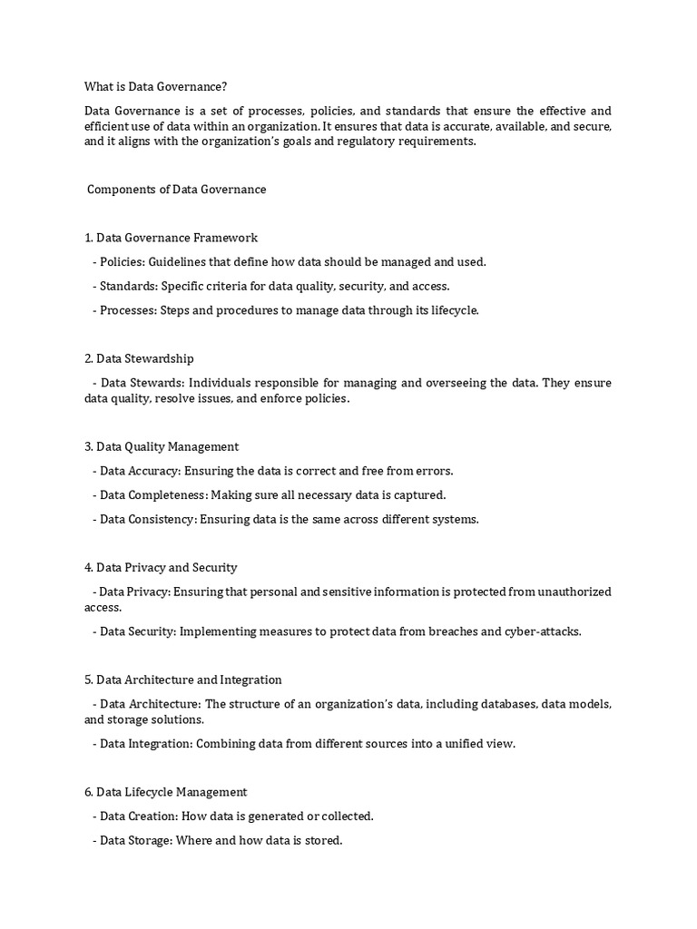 Data Governance | PDF