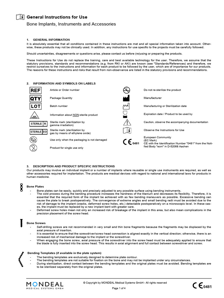 97-IfU001-E General Implants Instruments 01-11-16 | PDF
