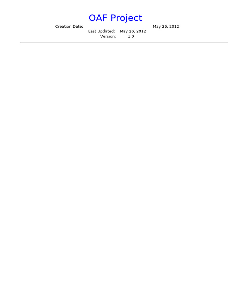 001 Day One - OAF Project | PDF