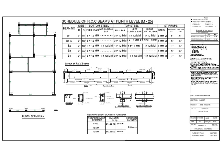 Plinth Beam Drawing | PDF