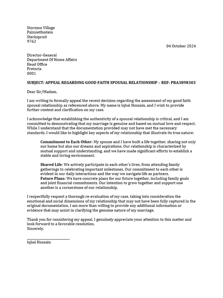 Permanent Residence Letter | PDF