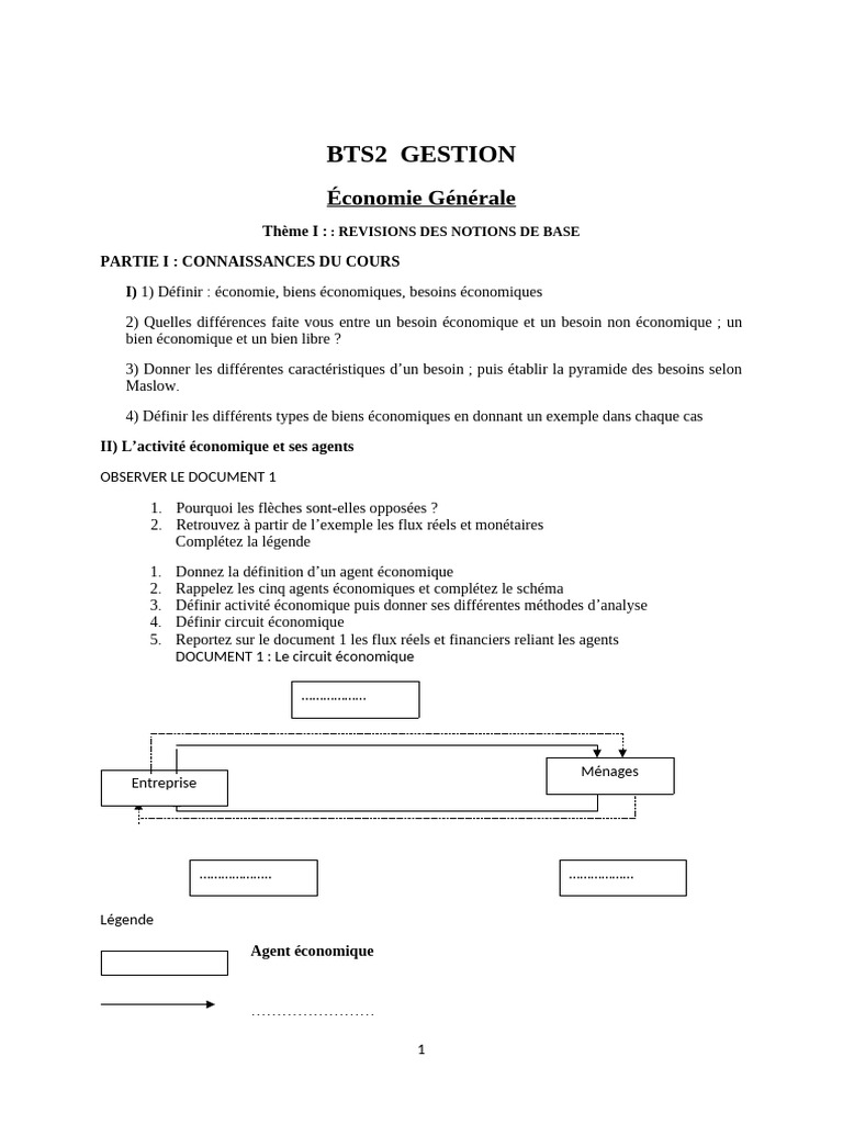 BTS2 Gestion TD 2024 | PDF | Finance & Money Management | Teaching Methods & Materials