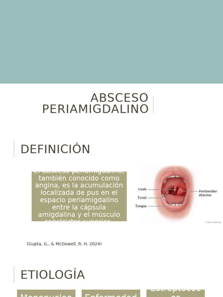 Absceso Periamigdalino | PDF