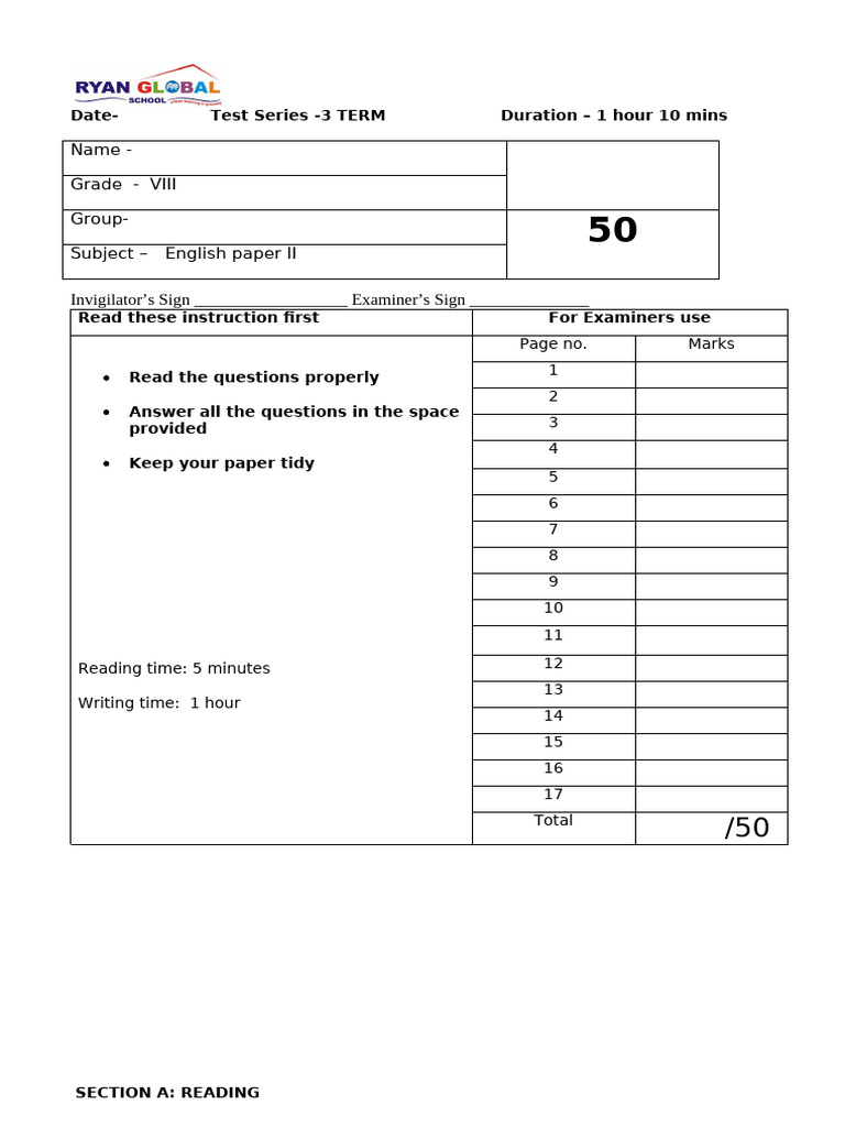 GRADE 8 PAPER 2 | PDF